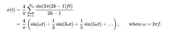 Square Wave Harmonics Calculator