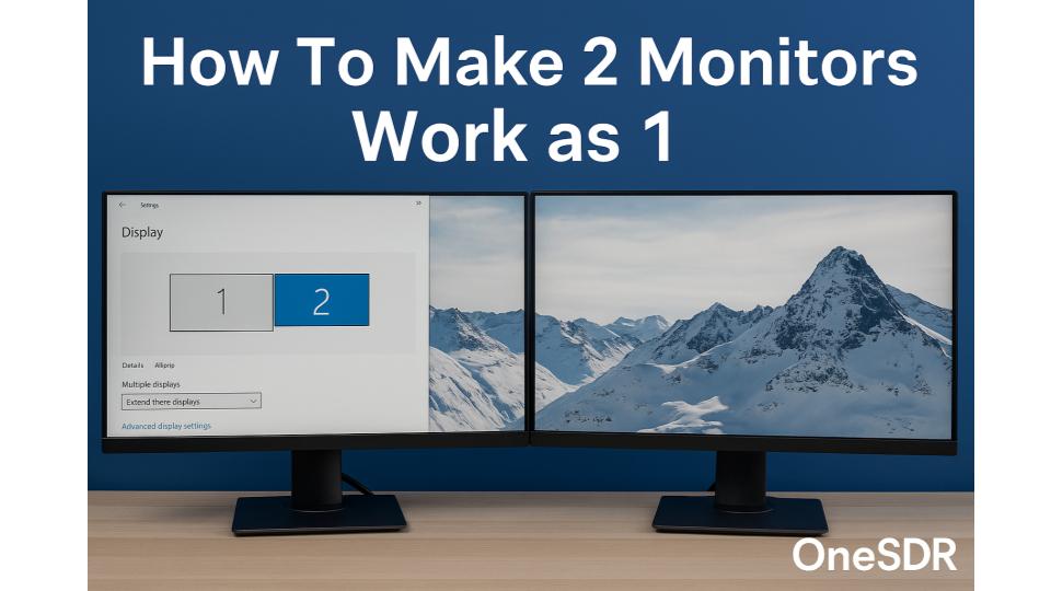 How To Make 2 Monitors Work as 1 - A Simple Guide - OneSDR - 🛜 Technology