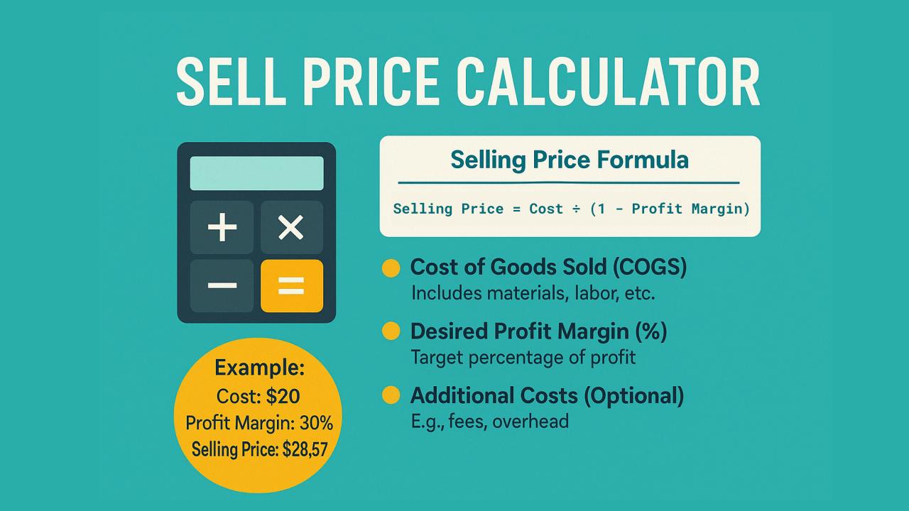 Sell Price Calculator (with Formula and Examples) - OneSDR - 🛜 Technology