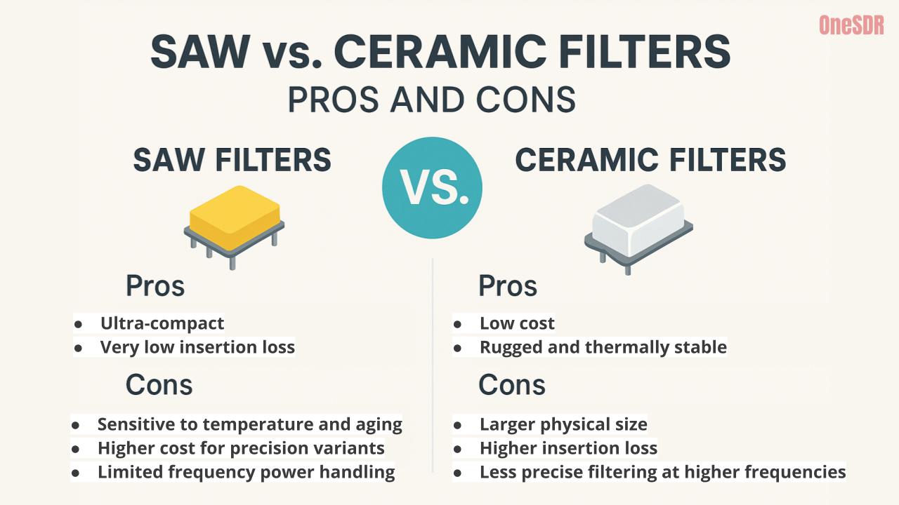 SAW vs Ceramic Filters: Pros and Cons - OneSDR - 🛜 Technology